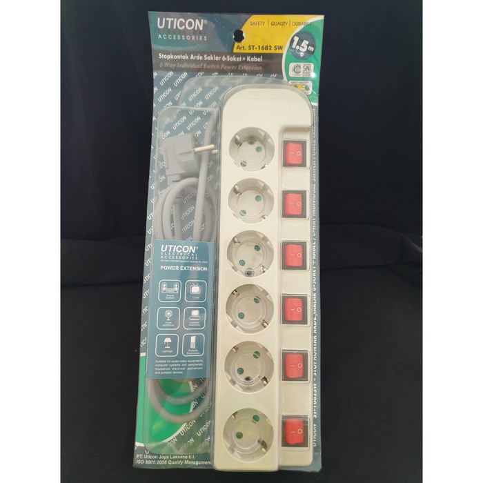 Jual STOP KONTAK MULTI SAKLAR MULTI UTICON KABEL 1.5m SW | Shopee Indonesia