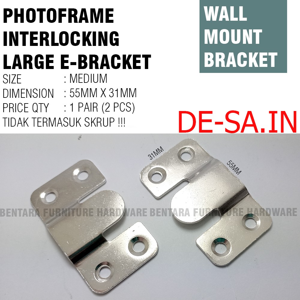Jual 2 x BRAKET E Cantolan Bingkai Foto Figura Gantung - E Bracket Wall ...