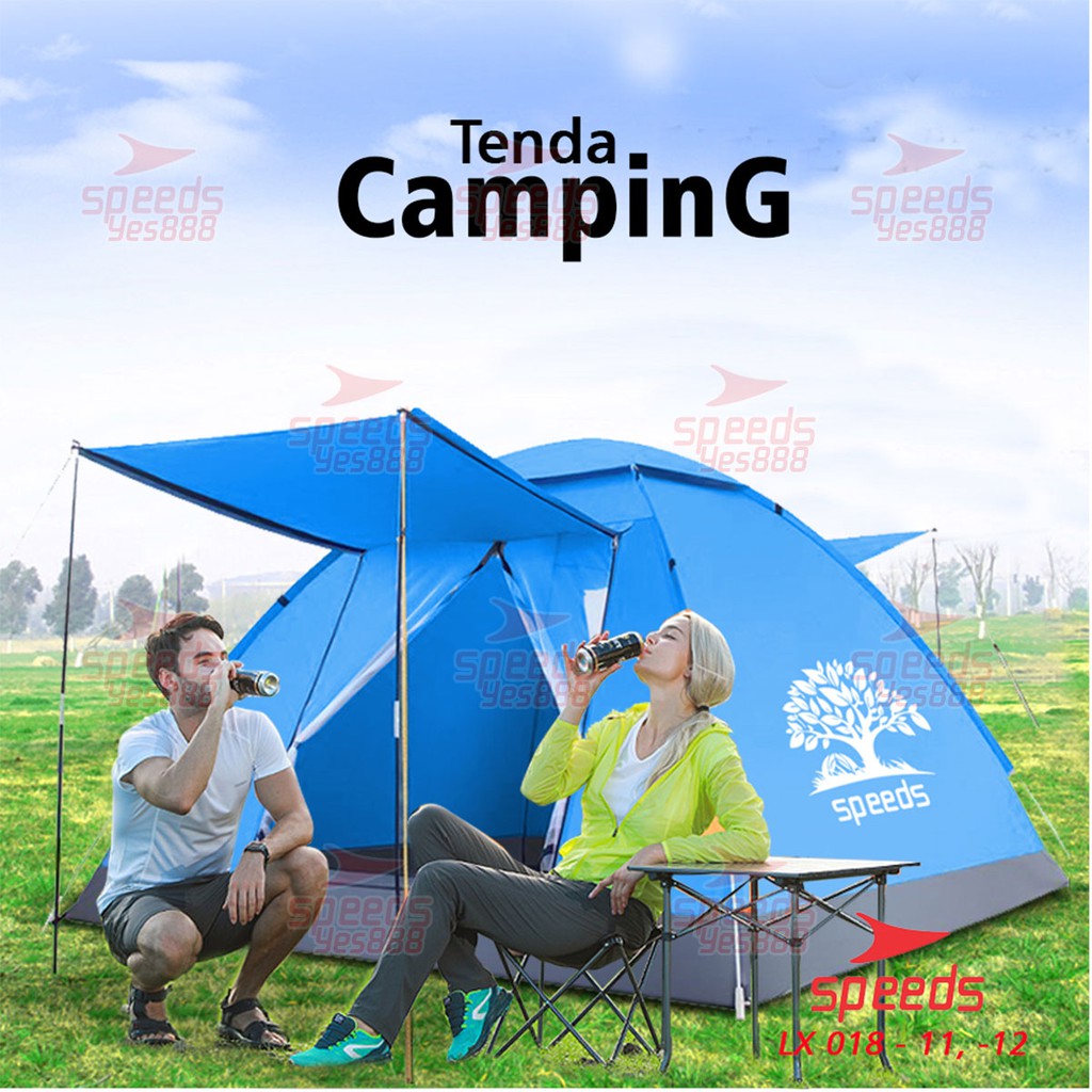 Jual SPEEDS Tenda Camping Portable Anti Air Family Piknik 3-4 Orang ...