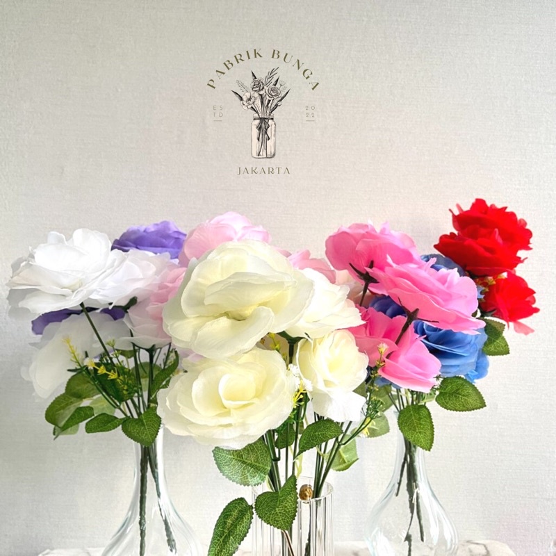 Jual COD (5 Tangkai) Bunga Mawar Rose Import Plastik / Bunga Mawar ...