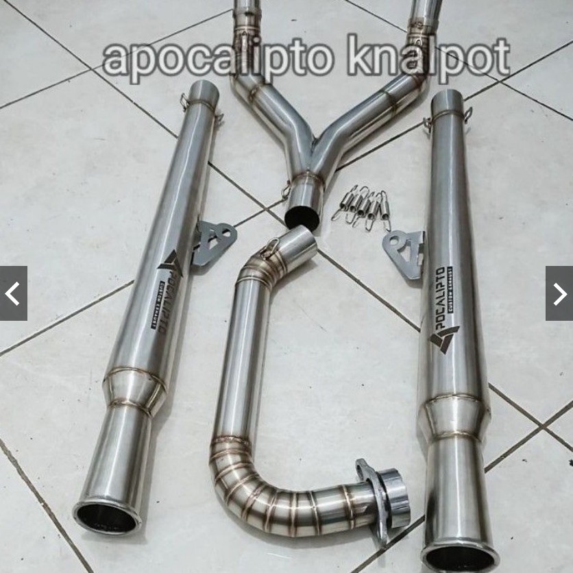 Jual Knalpot Chopper Free Flow stainless custom dobel kanan / kiri ...