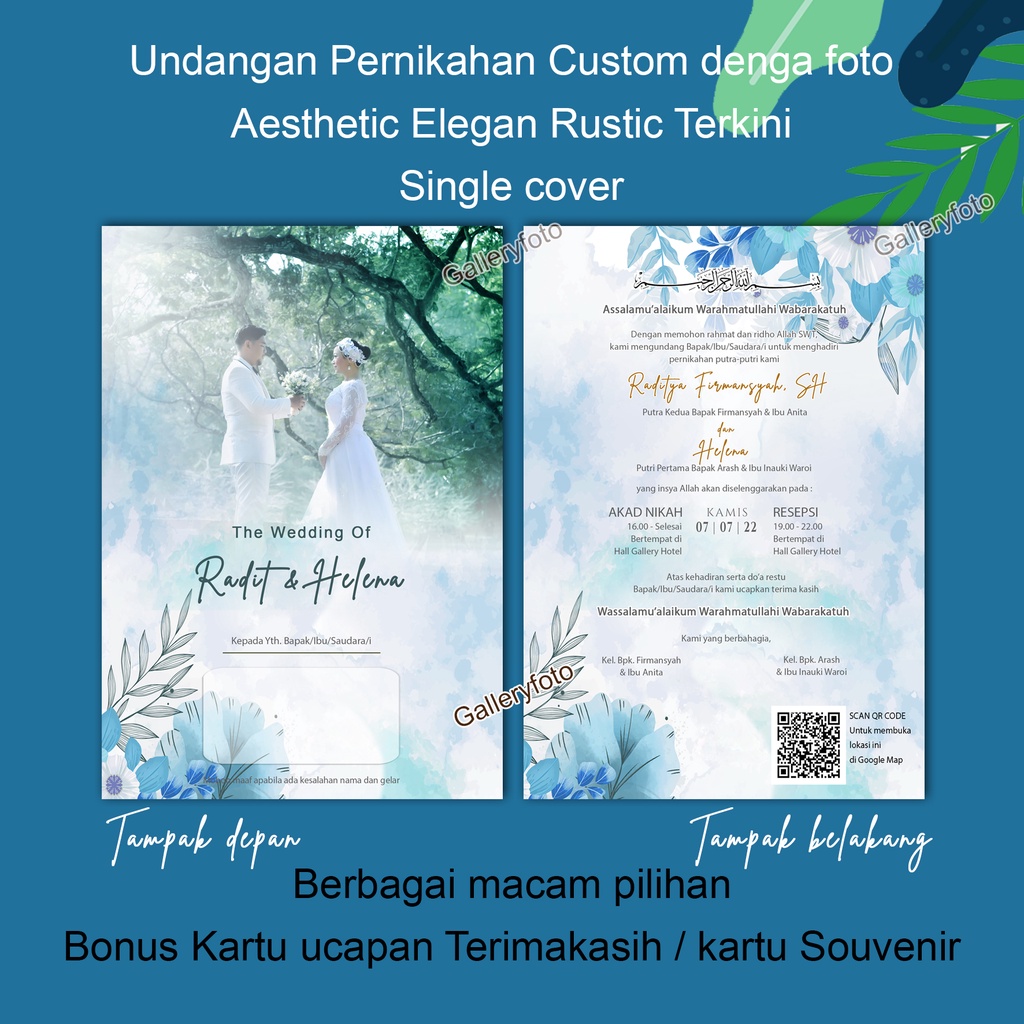 Jual Undangan Pernikahan aesthetic Elegan Rustic Terkini custom dengan ...