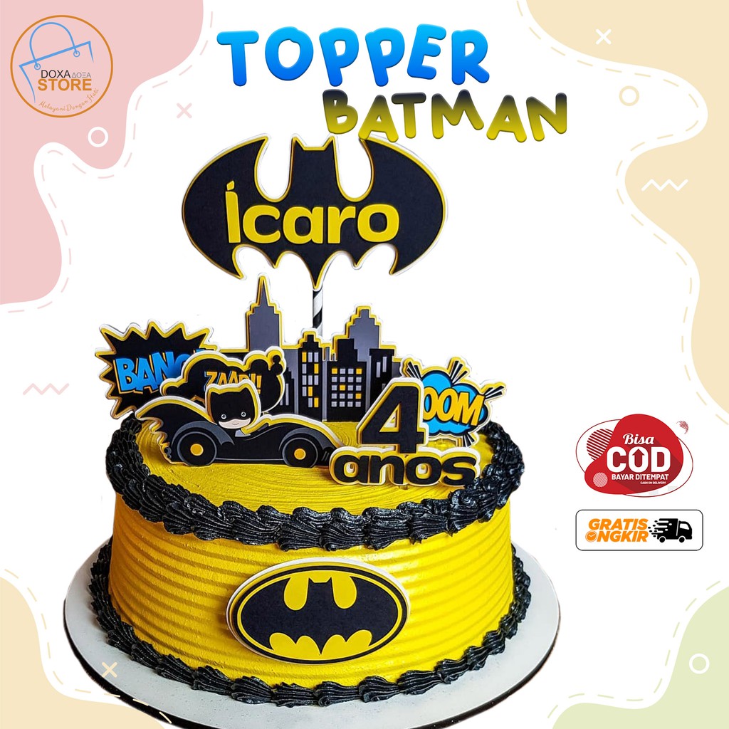Jual Cake Topper Custom Happy Birthday BATMAN | Shopee Indonesia