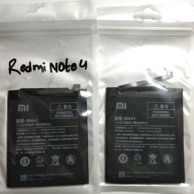 Jual BATRE BATERAI BATTERY XIAOMI REDMI NOTE 4 BN41 | Shopee Indonesia