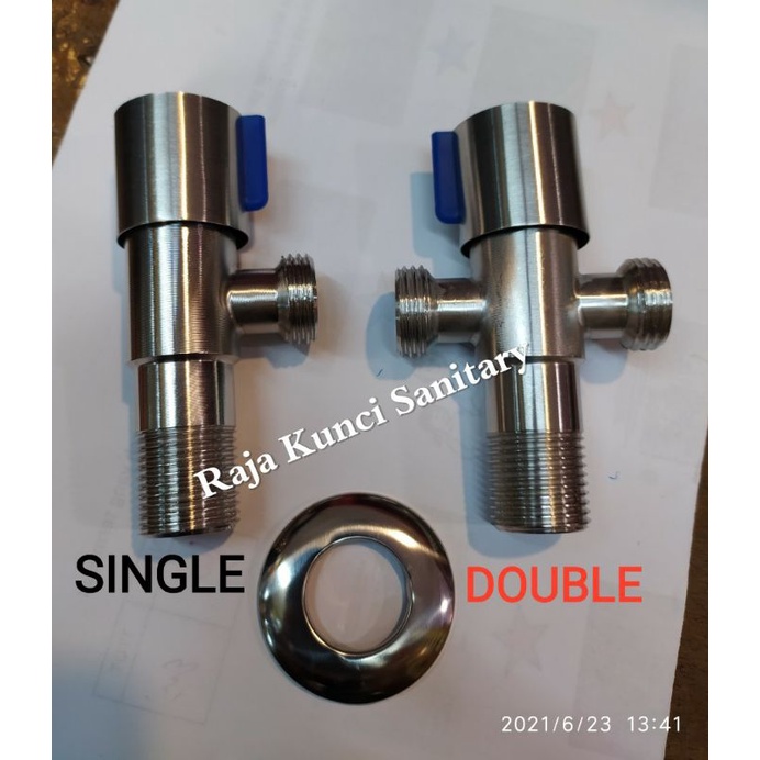 Jual Stop Kran Single Stainless/Stop Kran Double Stainless/Stop Kran Kloset Wastafel Ekonomis ...