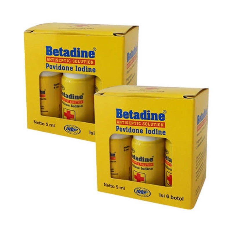 Jual Betadine Antiseptic Solution 5ml (Isi 6 Botol/Box) | Shopee Indonesia