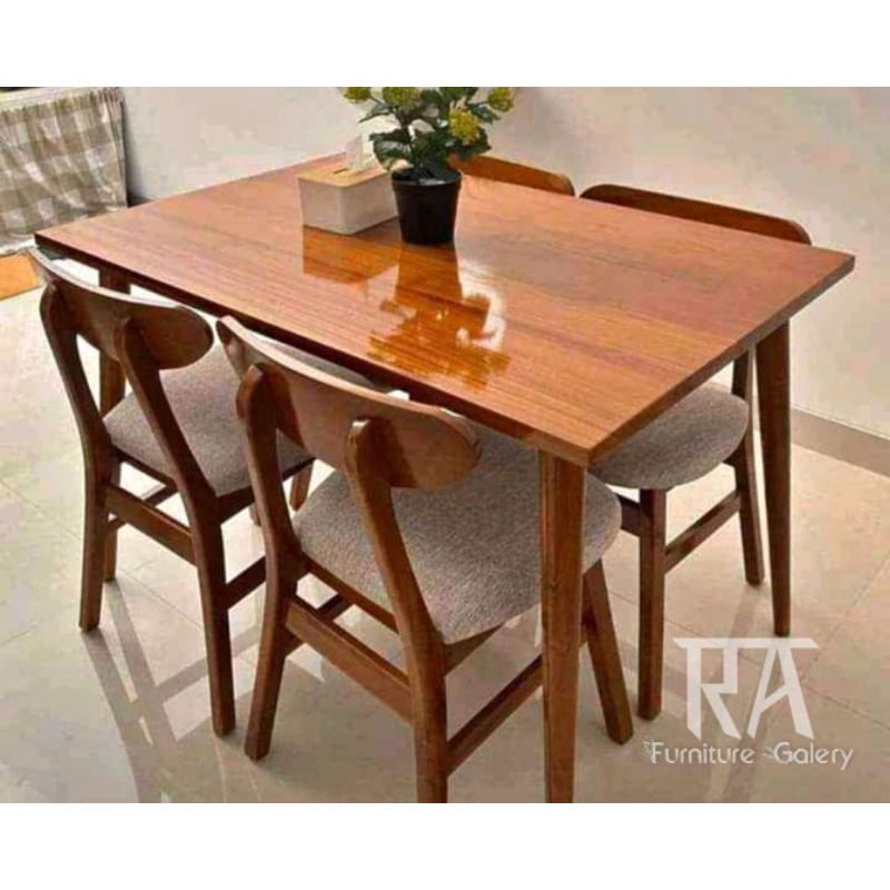 Jual MEJA MAKAN KURSI ROPAN SET MINIMALIS KAYU JATI | Shopee Indonesia