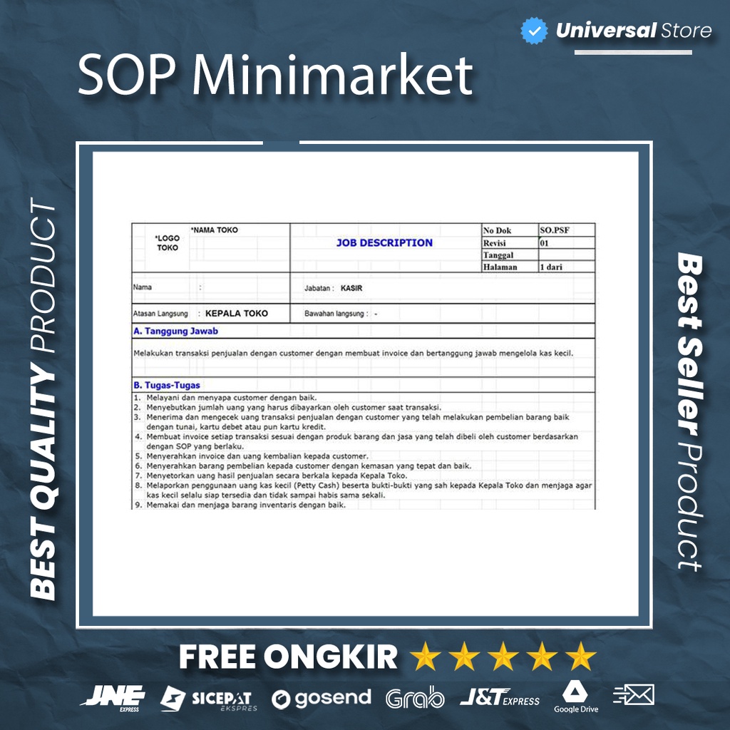 Jual Koleksi SOP Minimarket Flowchart JobDesc Job Desk Panduan ...