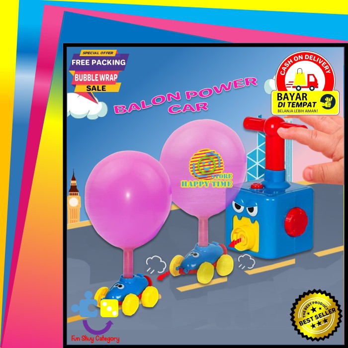 Jual Mainan Mobil Pompa Balon / Air Pressure Powered Balloon Car ...
