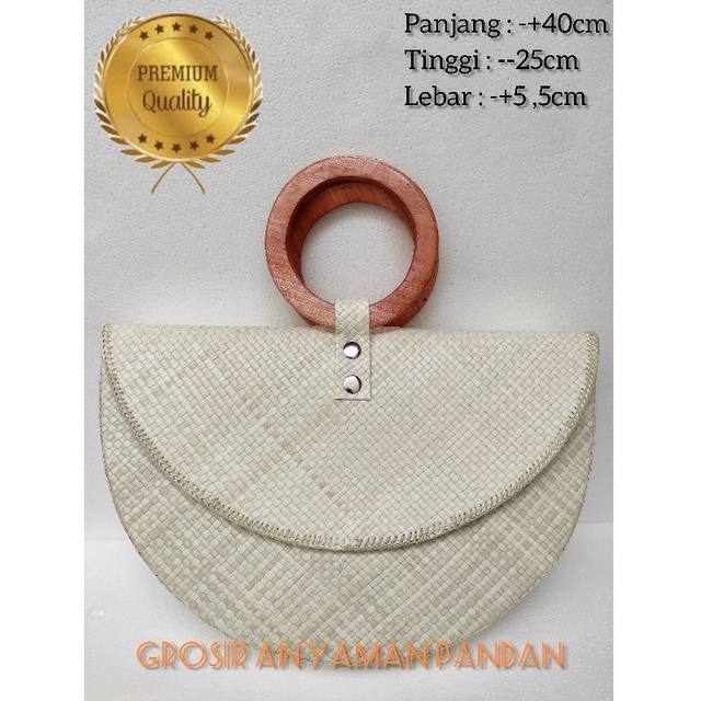 Jual TAS SABIT PANDAN HANDLE KAYU BULAT tas anyaman mendong tas etnik ...