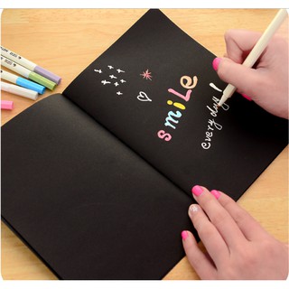 Jual BUKU HITAM / Black Paper / Buku Kertas Hitam Polos / Black Scrap ...