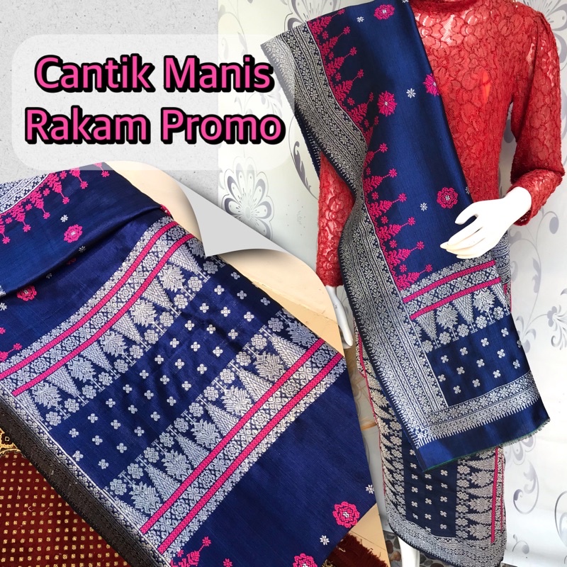 Jual SONGKET TENUN CANTIK MANIS RAKAM PREMIUM BIRU PINK - ILHAM SONGKET PALEMBANG | Shopee Indonesia