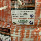 Jual Kabel tunggal isi 3 type NYM 3x2,5mm PRABA harga 1 rol 50m putih ...