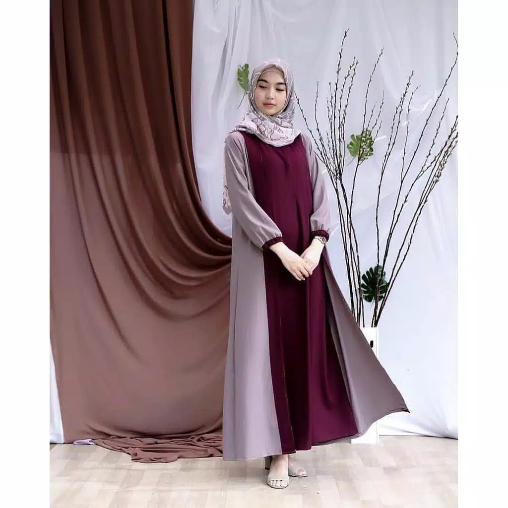 Jual Wilona Maxy - Bisa COD Dress Baju Gamis Long Dress Maxi Maxy Busui ...