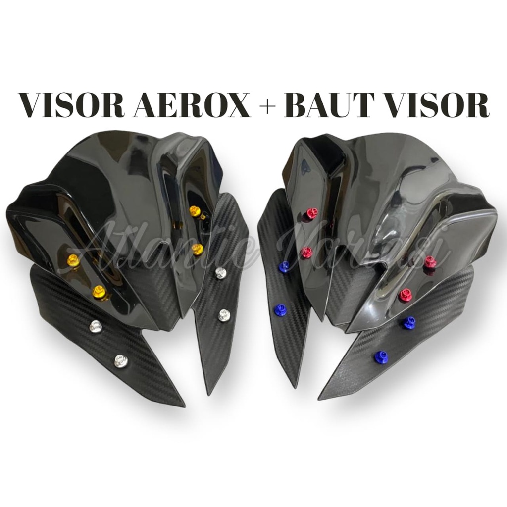 Jual PAKET VARIASI VISOR AEROX 155 WINDSHIELD AEROX KARBON CARBON HITAM ...