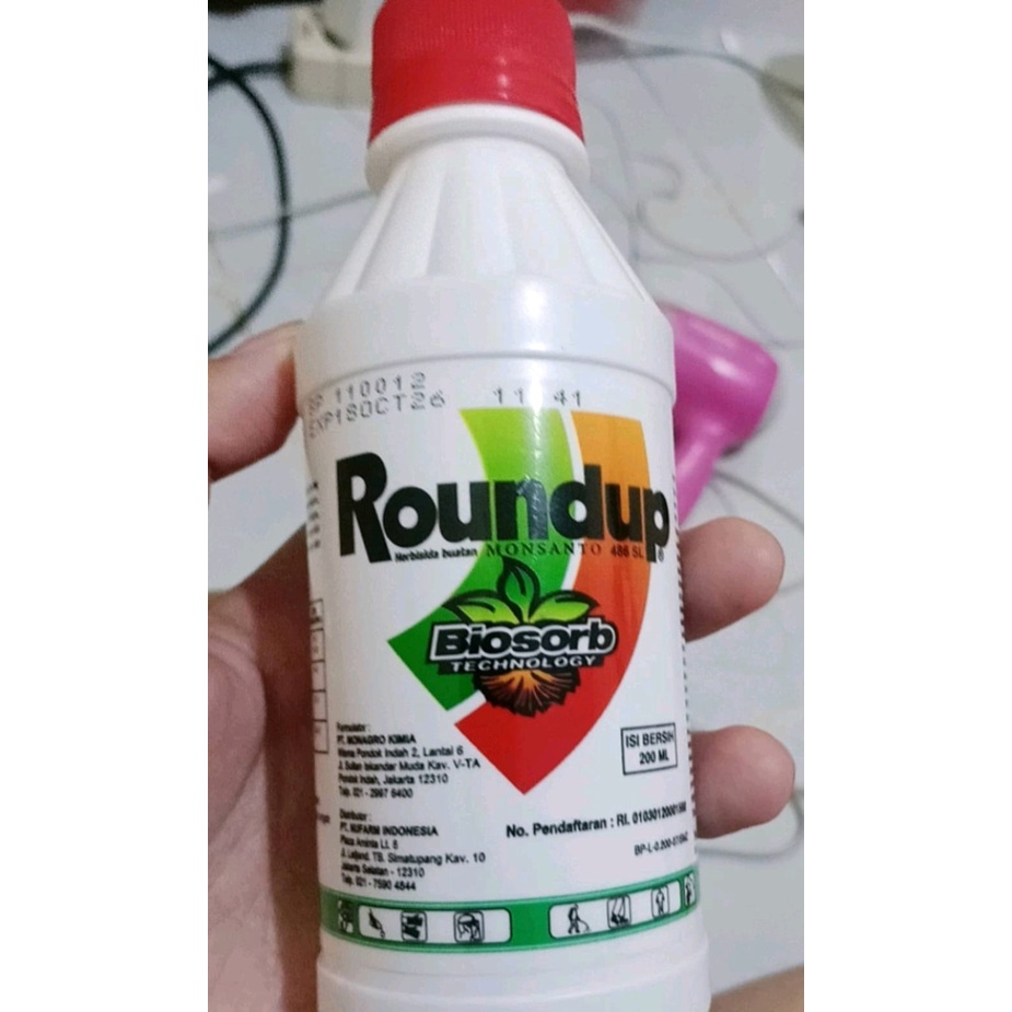 Jual ROUNDUP 486SL 100 ML repack l 200 ML botol herbisida pembasmi ...