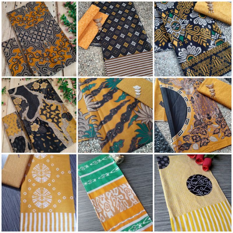 Jual KAIN BATIK WARNA KUNING / BATIK WARNA KUNING ORANGE | Shopee Indonesia