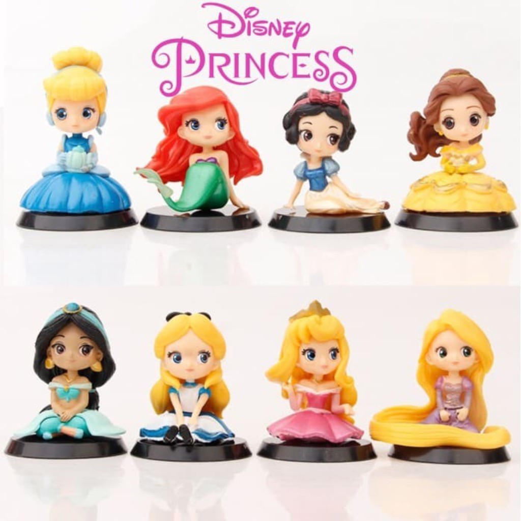 Jual Disney princess mini Figure Set satuan Belle Alice Mermaid Ariel ...