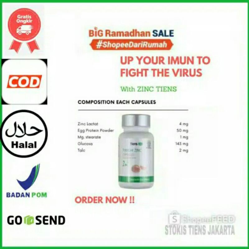 Jual ZINC CAPSULE TIENS Original Asli TIANSHI Herbal Harga Murah ...