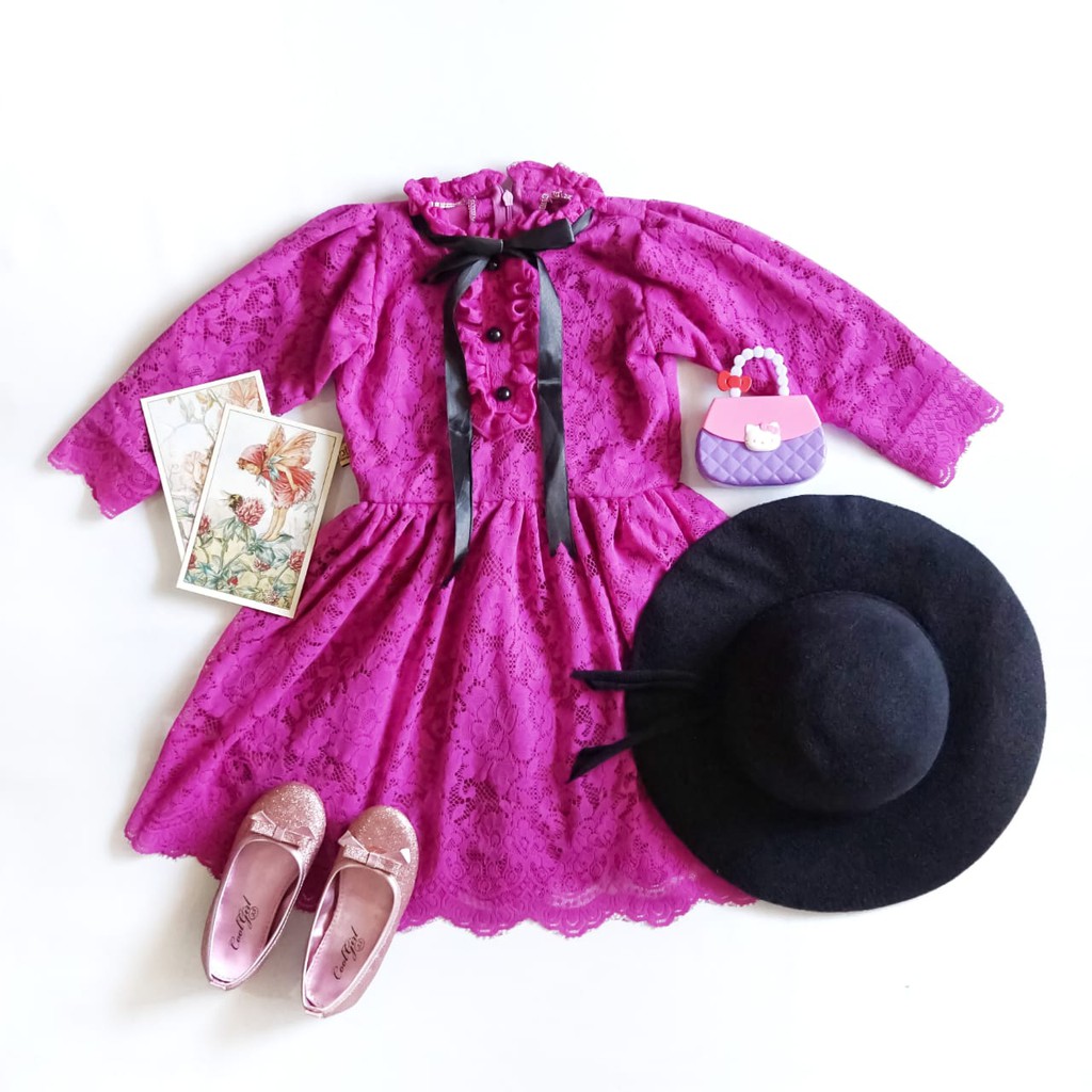 Jual MADAM MOUREN DRESS USIA 8-9 TAHUN WARNA FUSIA ( READY STOK ...