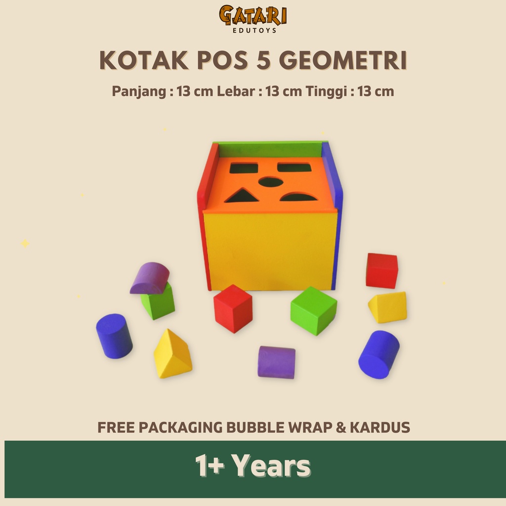 Jual Mainan Edukasi Kotak Pos 5 Geometri (FREE packing kardus dan ...