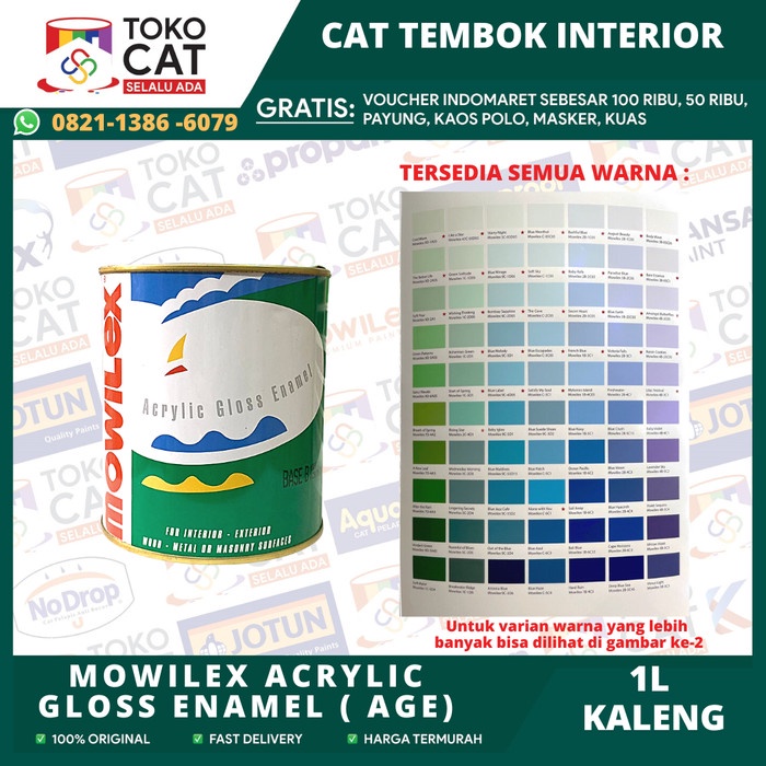 Jual CAT TEMBOK MENGKILAP MOWILEX AGE (BISA REQUEST WARNA) 1 LITER ...
