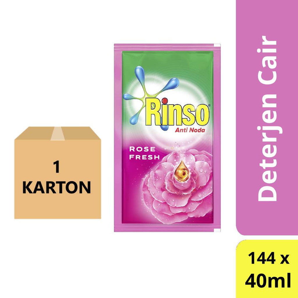 Jual Rinso Molto Rose Fresh Liquid 40ml x 144 | Shopee Indonesia