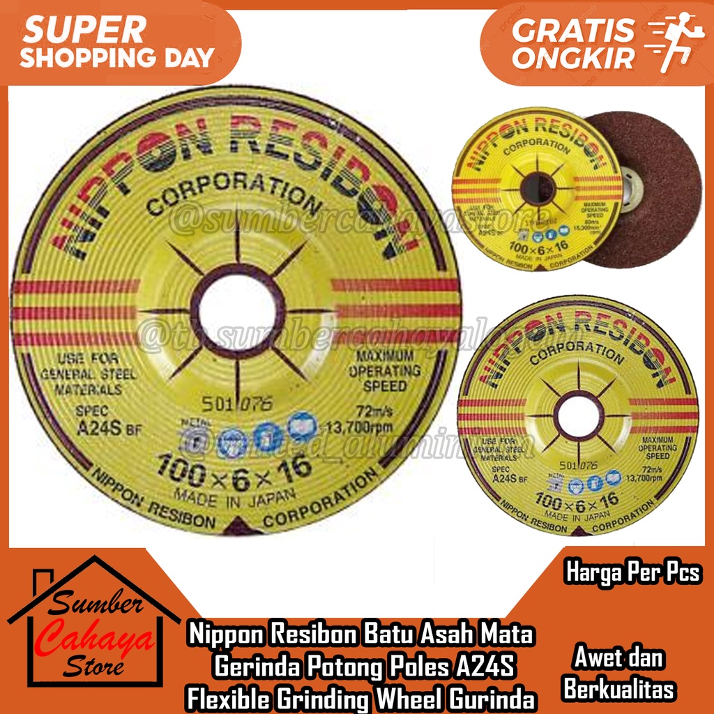 Jual Batu Gerinda Poles Nippon Resibon 4"x6 Asah Mata Gurinda ...