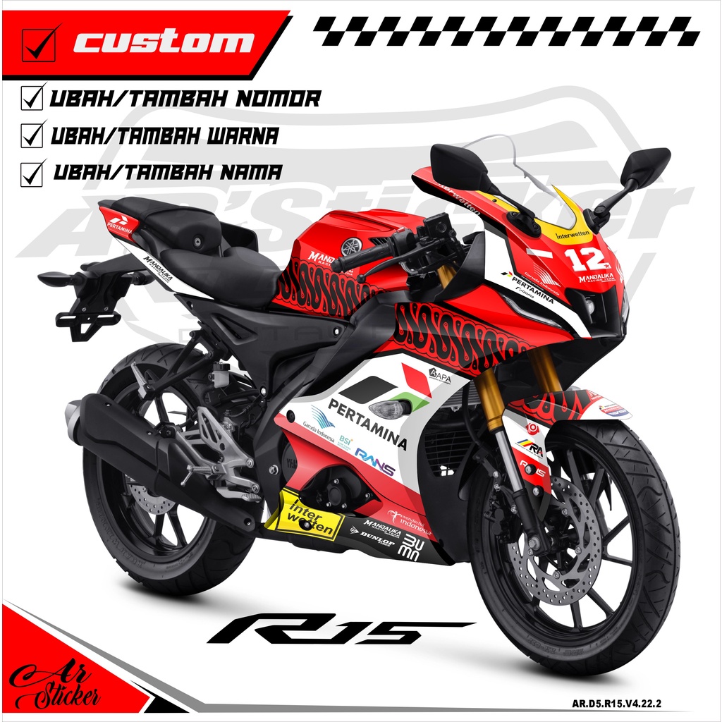Jual Decal R15 V4 Hologram Pelangi, Chrome - Stiker Dekal Yamaha New ...