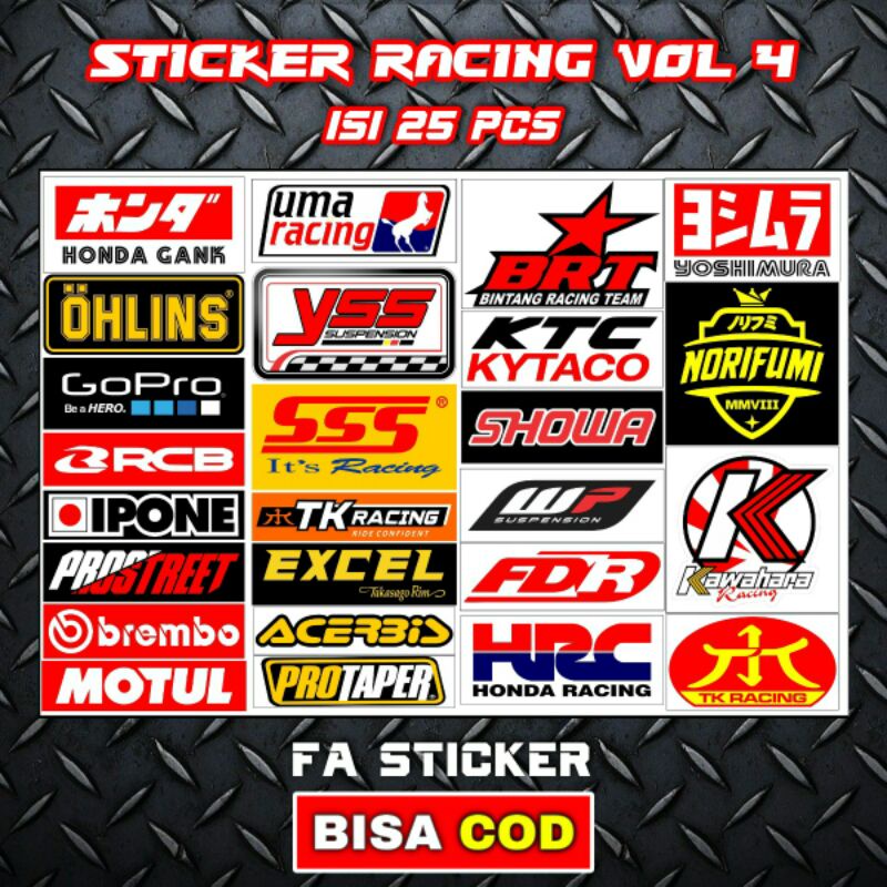 Jual Stiker Racing Pack Sticker Racing Print Stiker Sponsor Stiker Helm ...