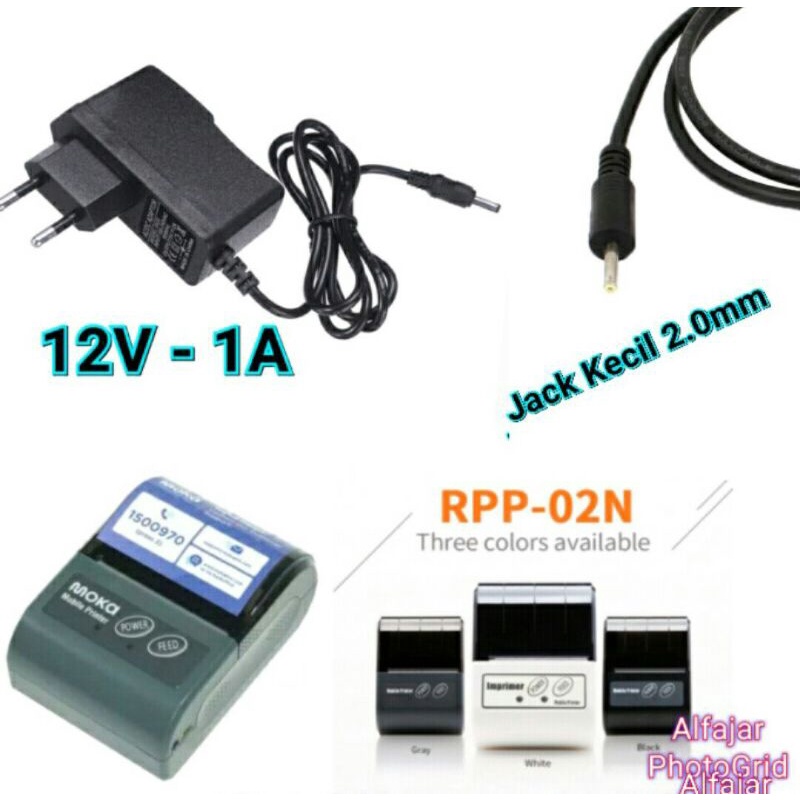 Jual Charger Adaptor Thermal Moble Printer mini 12V 1A RPP02N Jack ...