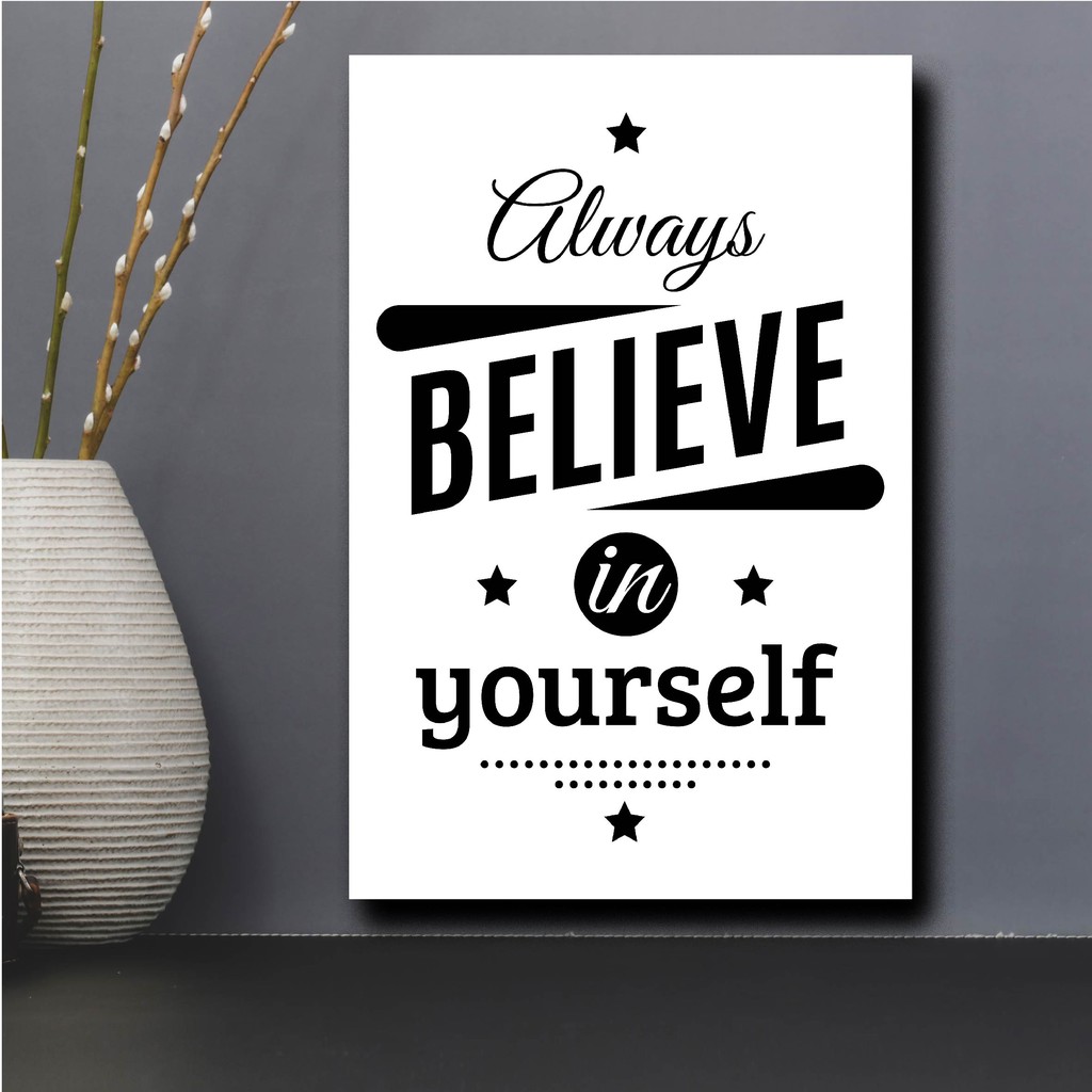 Jual Poster Dinding Typografi Hiasan Dinding Kayu MDF Poster Motivasi ...