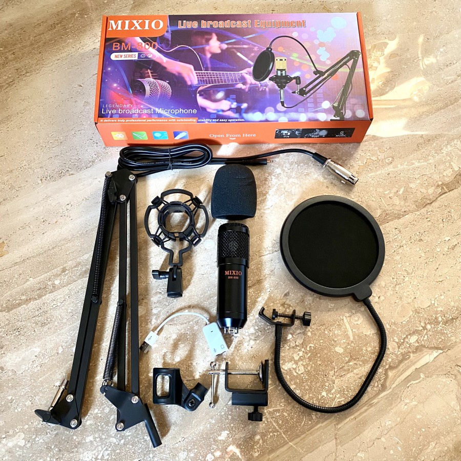 Jual MIXIO BM800 ORIGINAL Full Paket recording Microphone Condenser ...