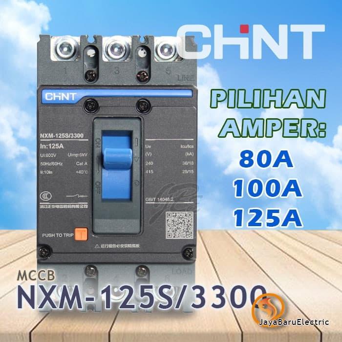 Jual Mccb Breaker Chint Nxm-125S Nxm125S 3P 80A 100A 125A | Shopee Indonesia