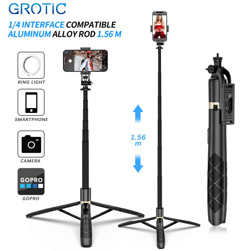 Jual Grotic Tripod Hp Kamera Tongsis Monopod Portable 153cm With Remote