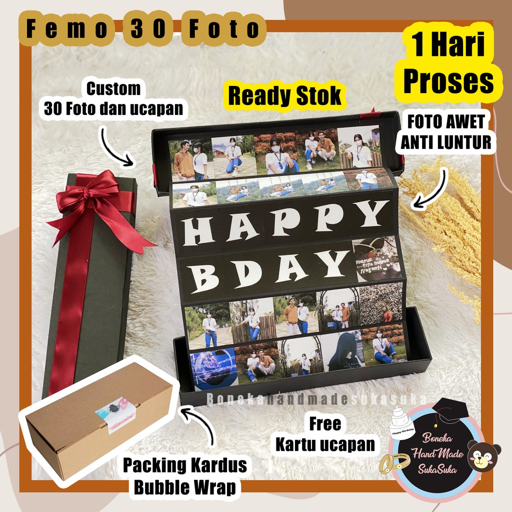Jual Feed Of Memory Box FEMO BOX Isi 30 Foto Polaroid Hadiah Gift Kado ...