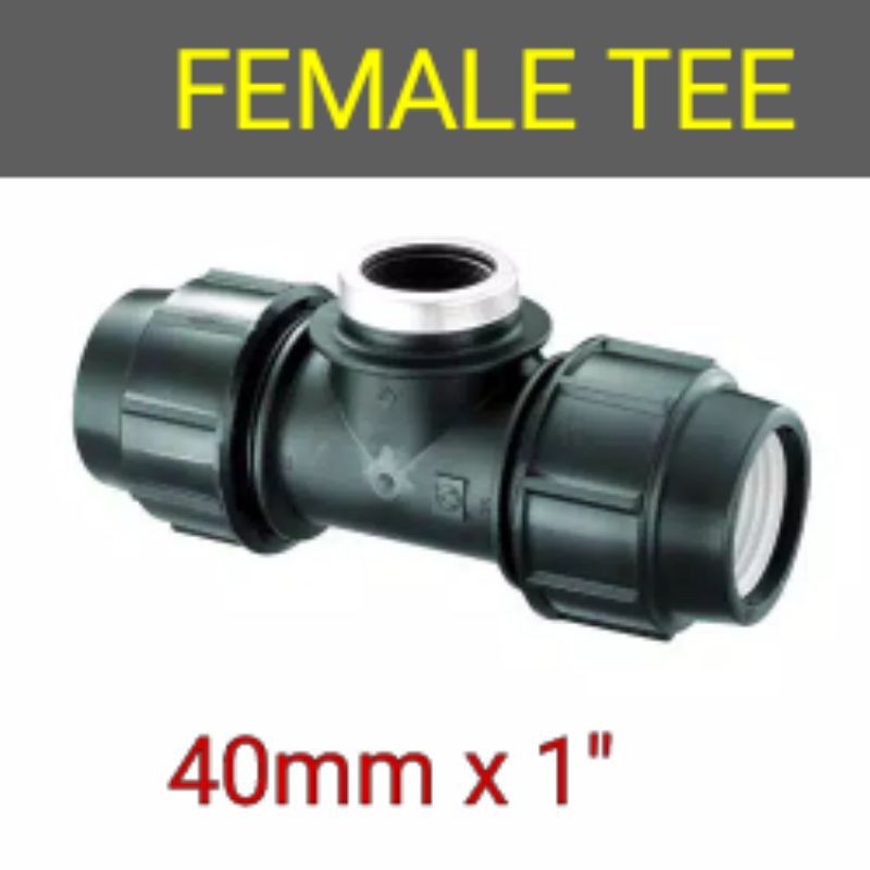 Jual FEMALE TEE 40MM X 1 INCH / TEE PIPA HDPE / TEE DRAT LUAR HDPE 40MM ...