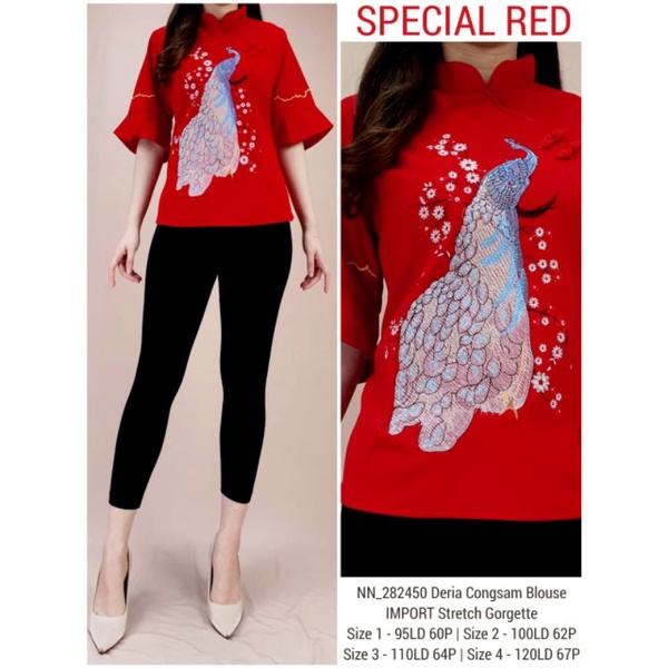 Jual Blouse Congsam 9 Model / Blouse Merah / Blouse Bordir / Blouse ...