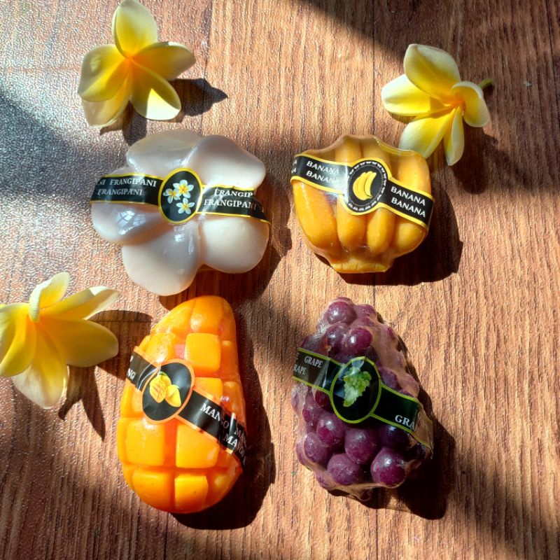 Jual Sabun Aromatherapy bentuk buah anggur mangga pisang dan bunga ...