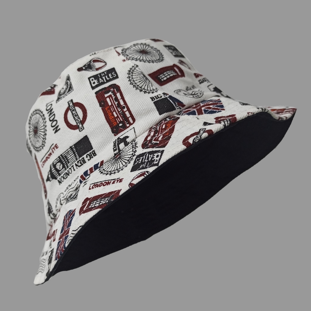 Jual Topi Bucket Hat LONDON ORANGE England UK Inggris BucketHat Motif ...