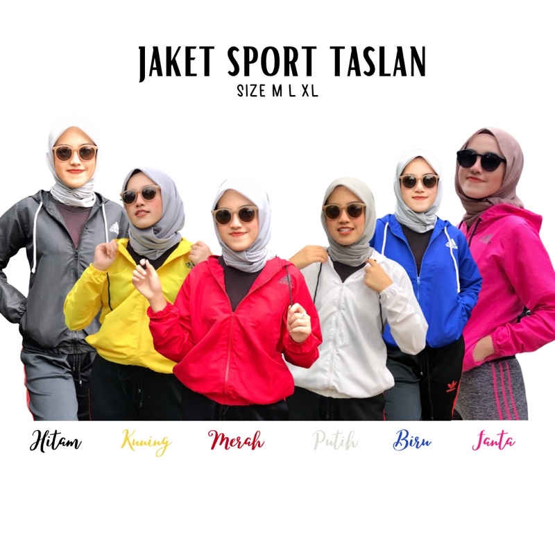 Jual Jaket Running Bahan Taslan 6 Warna / Jaket Aerobik / Jaket Senam ...