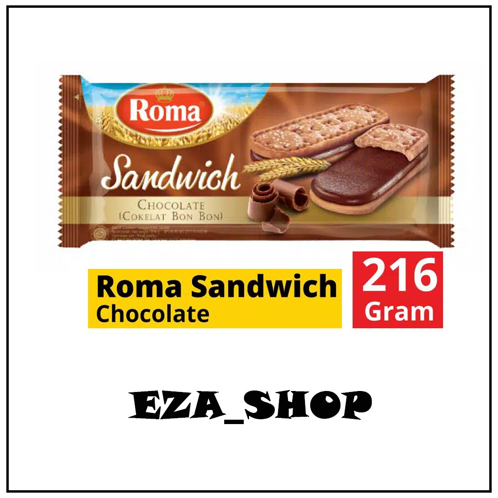 Jual ROMA SANDWICH CHOCOLATE 216 gr / WAFER KILOAN / MAKANAN RINGAN ...