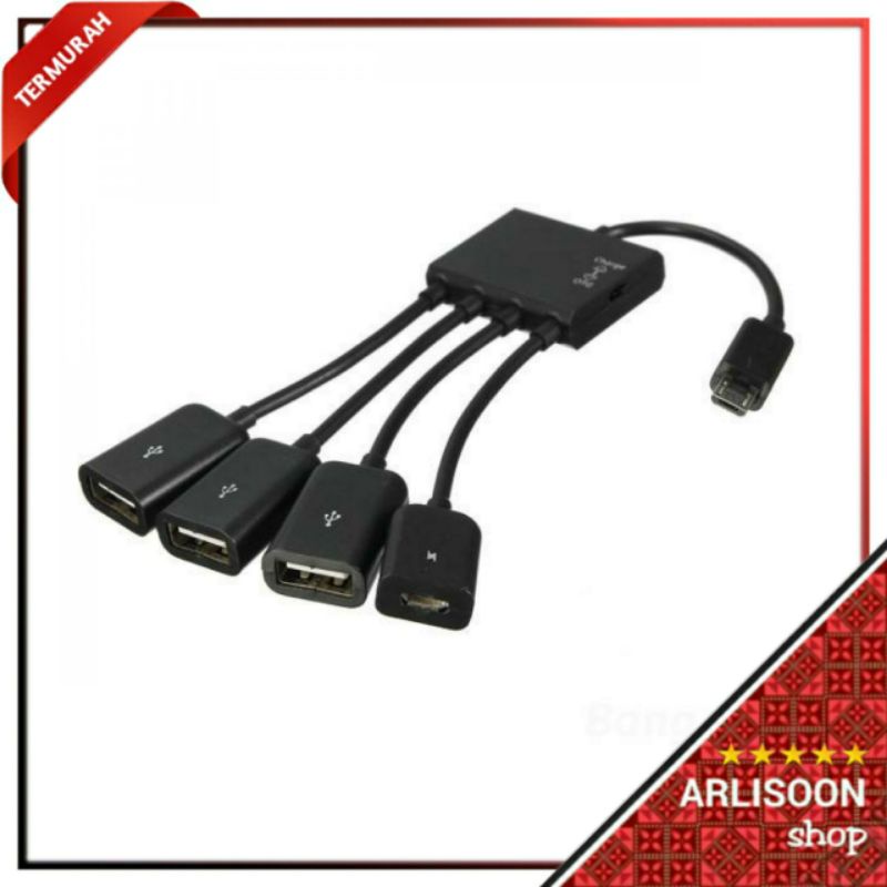 Jual Kabel Data Micro USB OTG Hub 4 in 1 Multifungsi | Shopee Indonesia