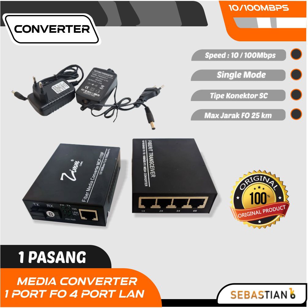 Jual Media Converter HTB 3100 4 Port LAN Side A Single Core FO | Shopee ...