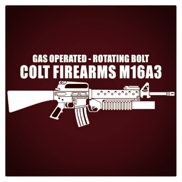 Jual M 16A3 With Grenade Launcher Cutting Sticker | Shopee Indonesia