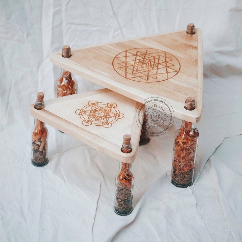 Jual TRIANGULAR ALTAR TABLE WITH SACRED GEOMETRY SRI YANTRA - METATRON ...