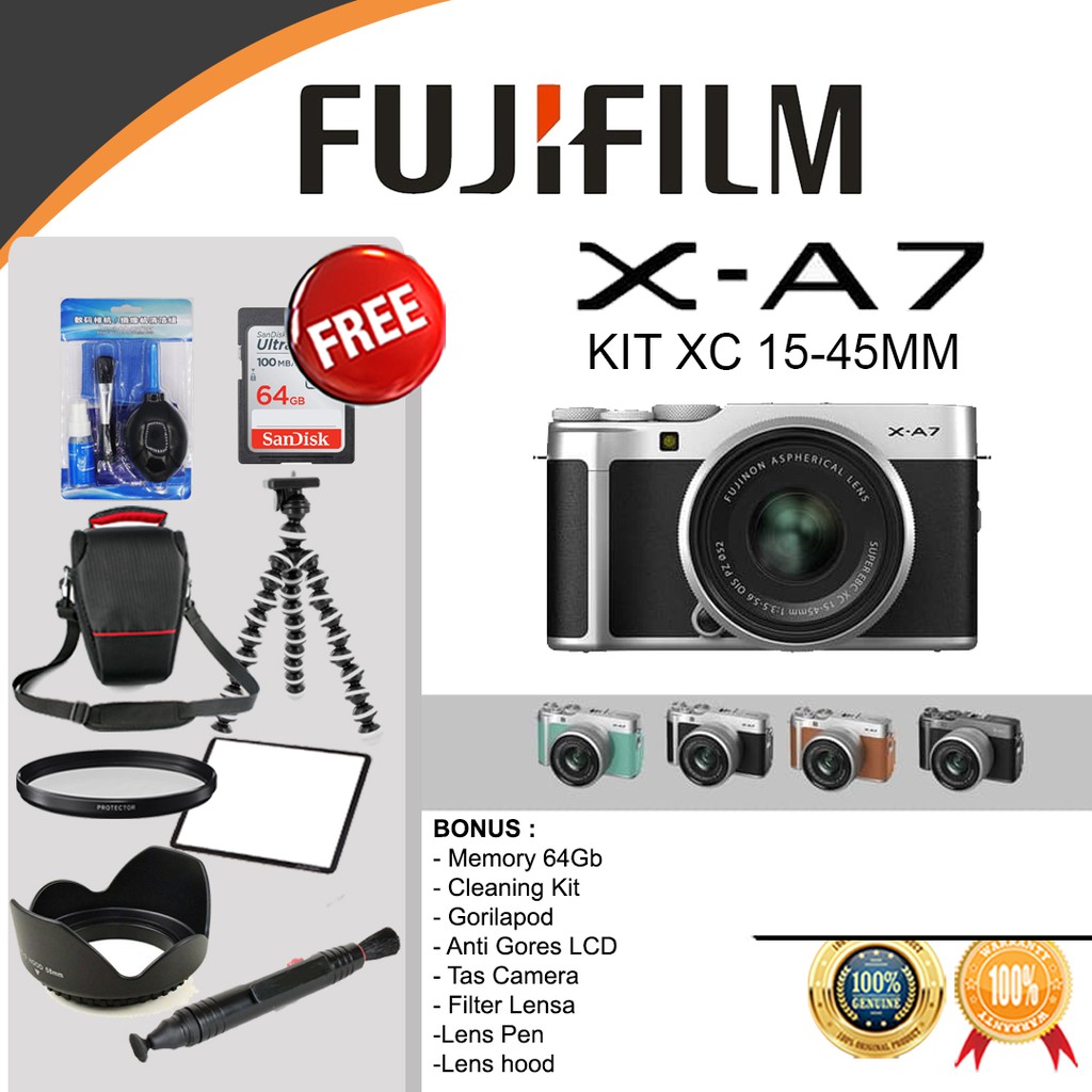 Jual FUJIFILM XA7 X-A7 KIT 15-45MM - FUJI XA7 KAMERA MIRRORLESS ...