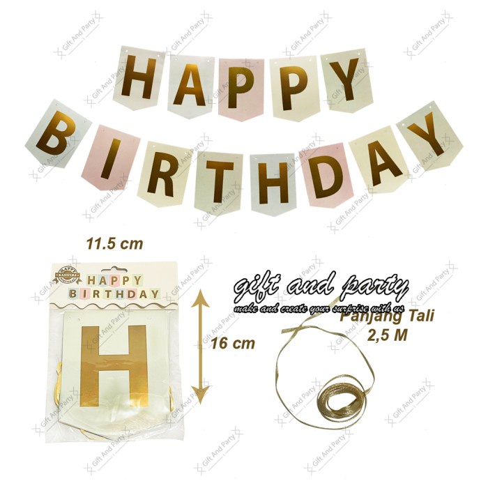 Jual Banner Happy Birthday Rainbow #2 / Bunting Flag HBD / Banner hbd ...