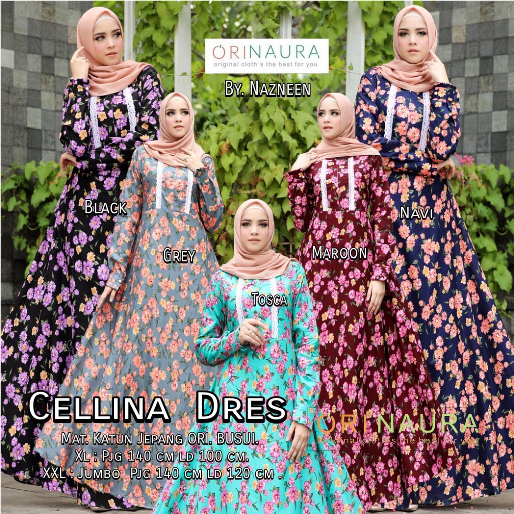 Jual CELLINA DRESS UKURAN XL - XXL ORI BERLABEL NAURA | Shopee Indonesia