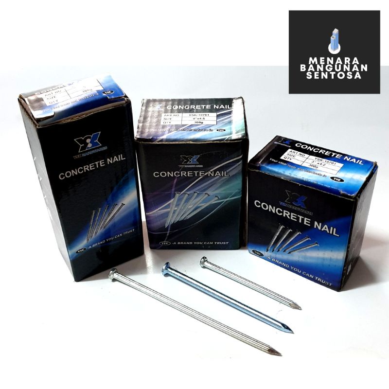 Jual Paku Beton Putih YSK - Paku Tembok Dinding 1" 1-1/4" 1-1/2" 2" 2-1/2" 3" 4" 5" Inch ...